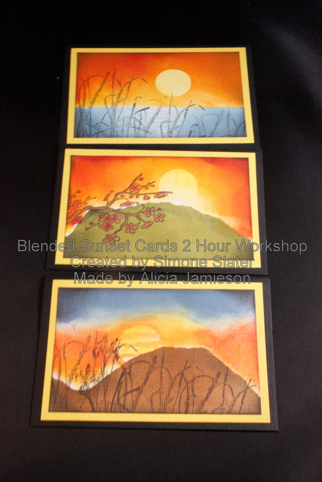 Alicia's Creative Space: Blended Sunset Cards