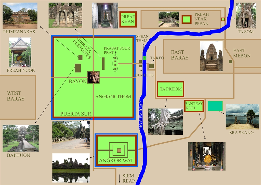 Mapas y apuntes de Angkor