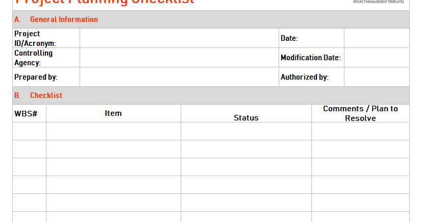 Project Planning Checklist | Project Planning Management - Project ...