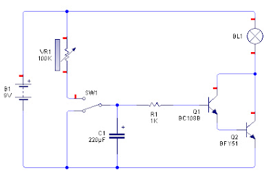 Rangkaian Timer Transistor - Dasar-dasar elektronika dan kelistrikan