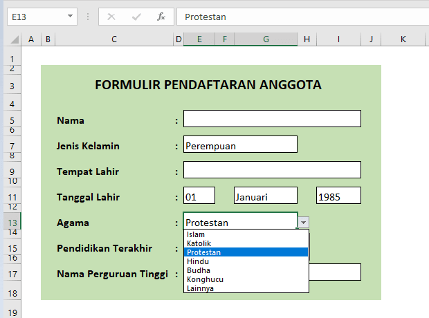 Cara Membuat Menu Drop Down di Excel Tanpa VBA Macro - PAKAR TUTORIAL Cara Membuat Menu Drop Down di Excel Tanpa VBA Macro - PAKAR TUTORIAL