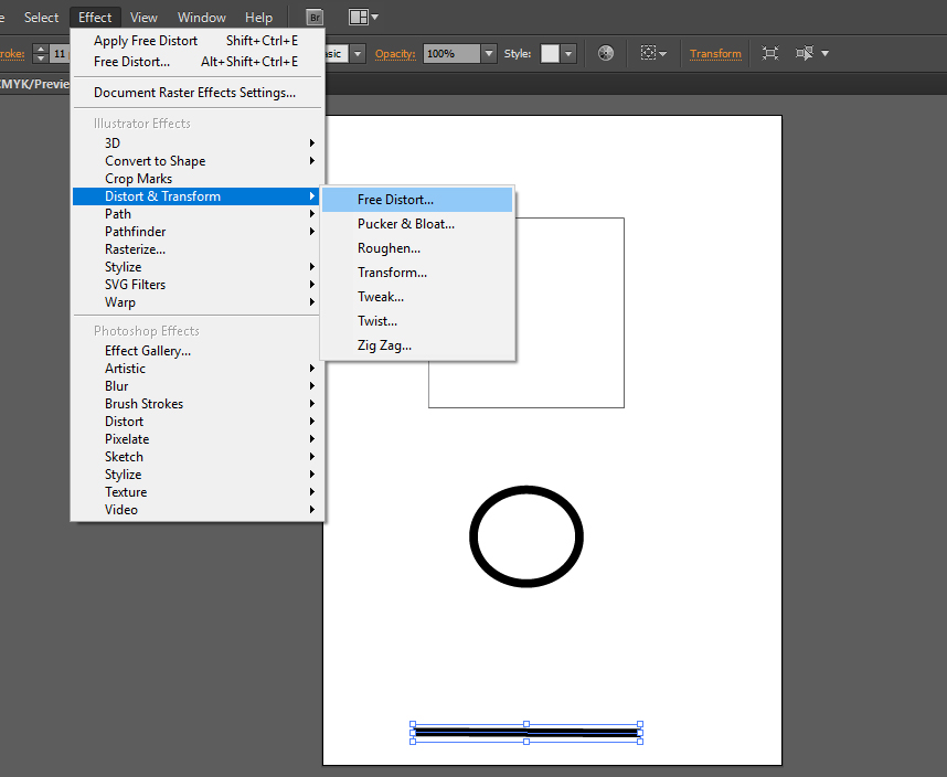 How to Apply Distort & Transform Effect on a Shape With Illustrator ...