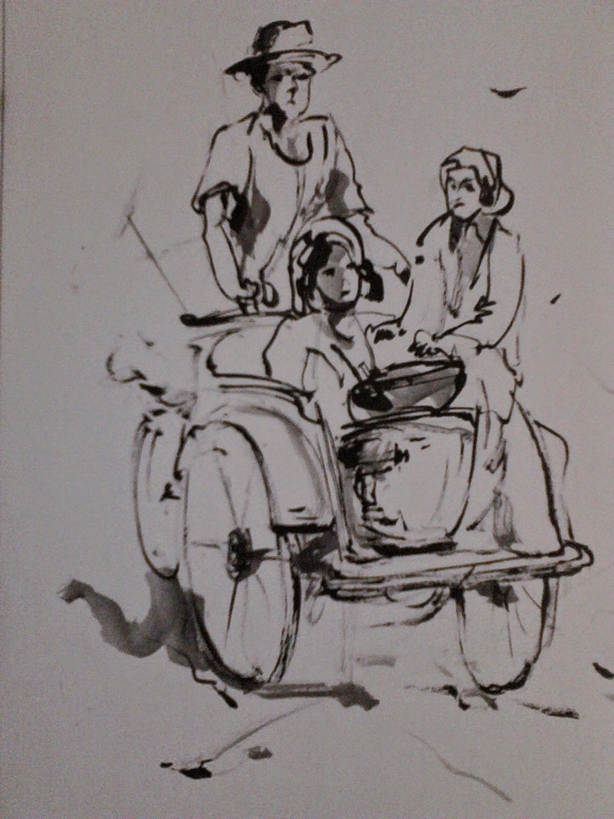 SKETSA 9 "naik becak" - Swandhi Painting