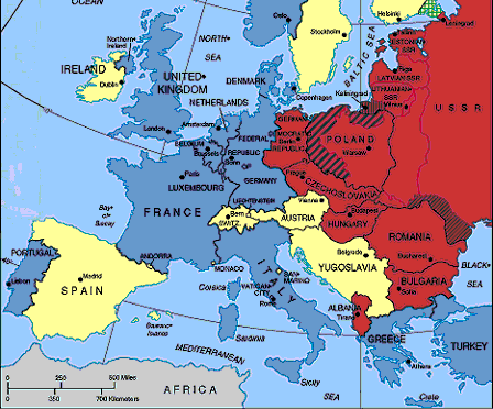 MAP OF EUROPE NATO AND WARSAW PACT – mapofmap1