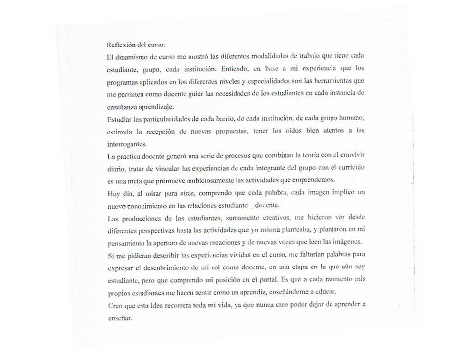 Bitácora plástica: Reflexiones fin de curso