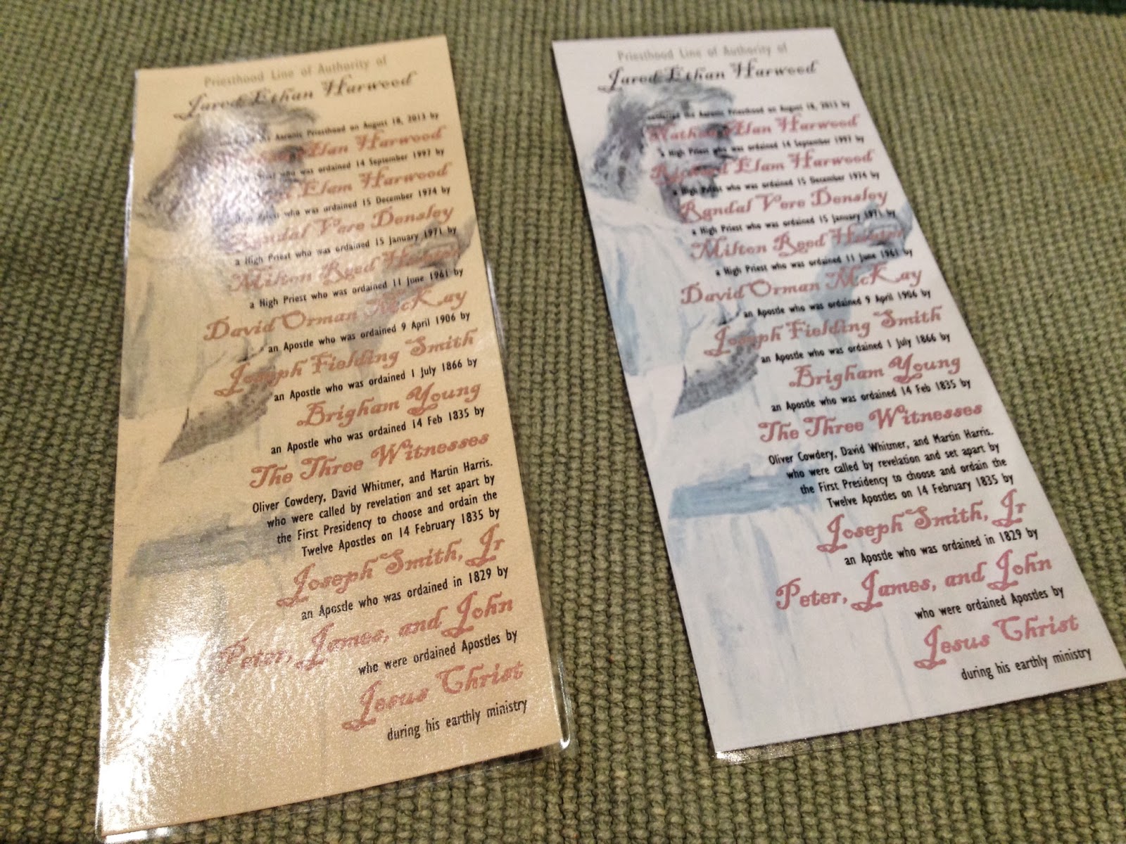 wendy will ramble...: Priesthood Line of Authority Bookmark
