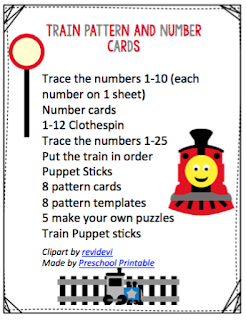 Train Pattern and Number Cards ~ Preschool Printables