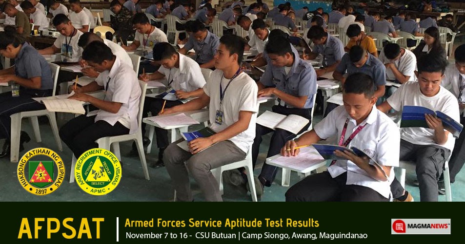 AFPSAT Results for November 7-16 Butuan & Awang Maguindanao - AROMIN ...