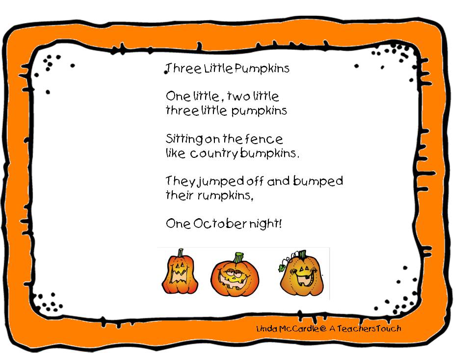 Three Little Pumpkins song - Classroom Freebies
