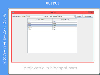 How To Add Or Remove Row From JTable In Java ~ Projavatricks