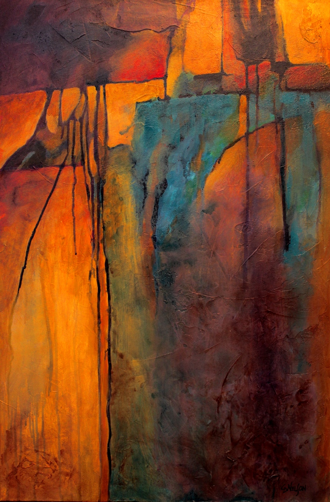 CAROL NELSON FINE ART BLOG: "Turquoise Mine" 13004, acrylic geologic ...