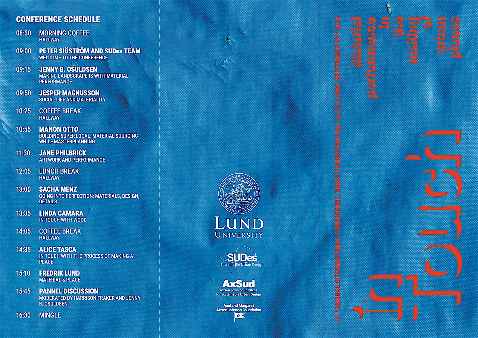 Studio Fredrik Lund LUND ARCHITECTURE CONFERENCE 19 SEPT 2016 Studio Fredrik Lund LUND ARCHITECTURE CONFERENCE 19 SEPT 2016