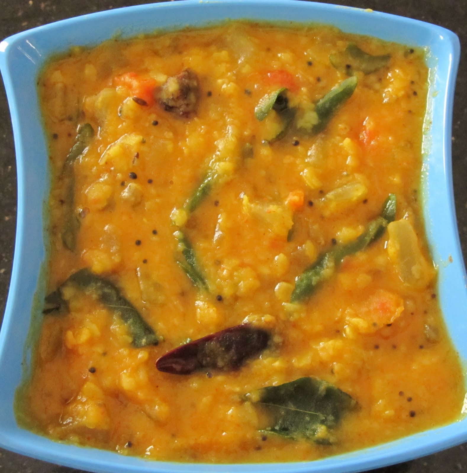 Sivani's Kitchen: Dosakaya Pappu / Yellow Cucumber Dal