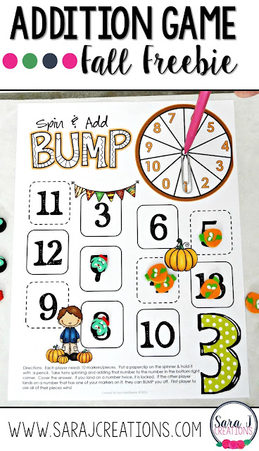 Classroom Freebies Too: Spin and Add Fall Freebie