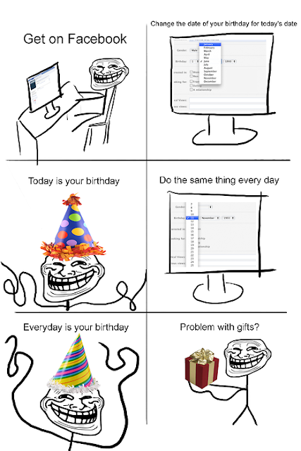 Here You will find many troll jokes.: Troll Face - Unlimited birthday gifts