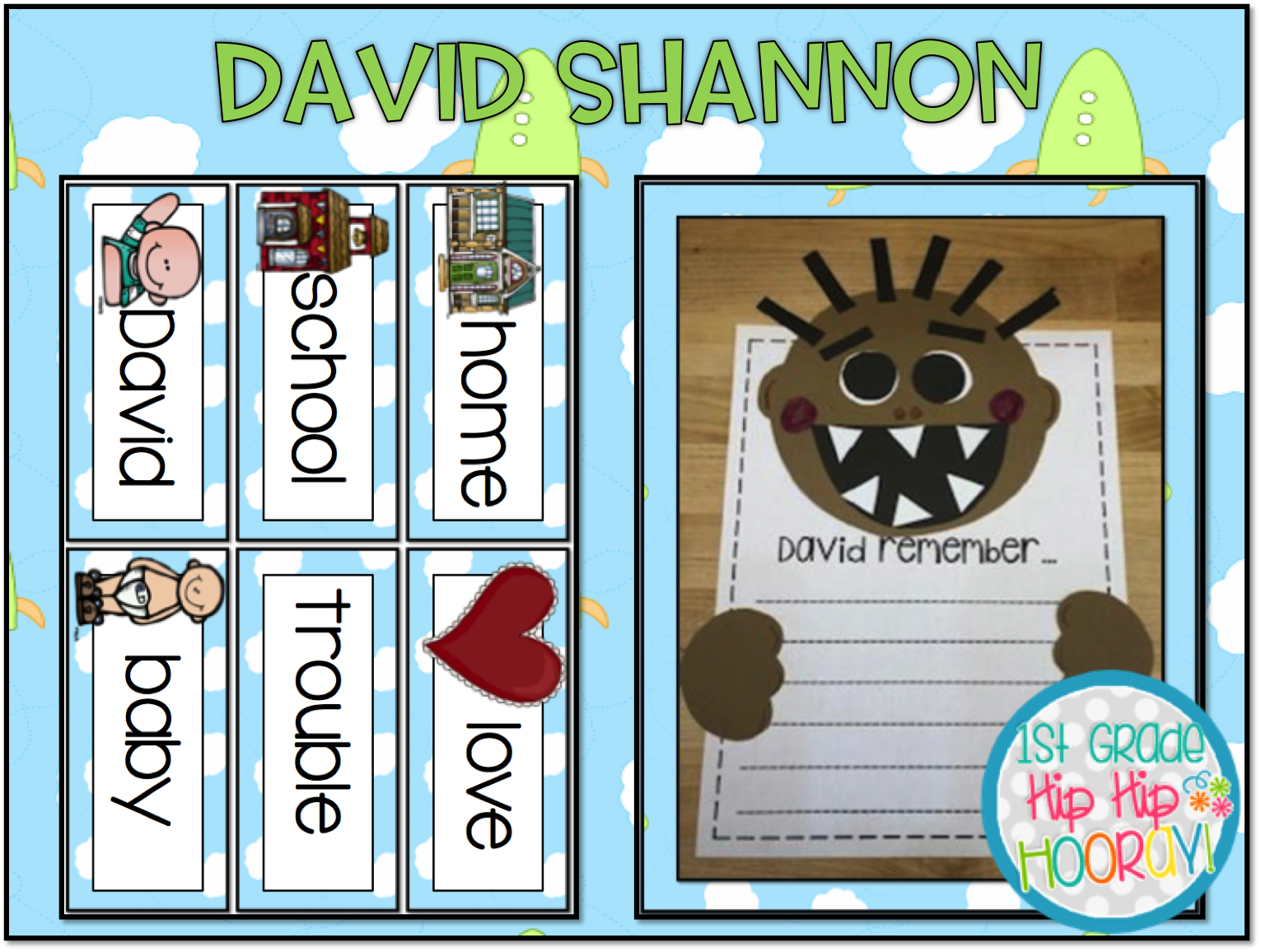 1st Grade Hip Hip Hooray!: David Shannon Author Study