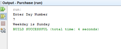 Display weekday from day number using Switch Java - PROGRAMMING
