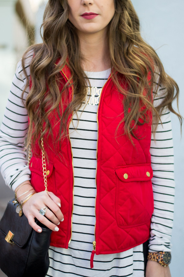 Red Puffer Vest - Chasing Cinderella