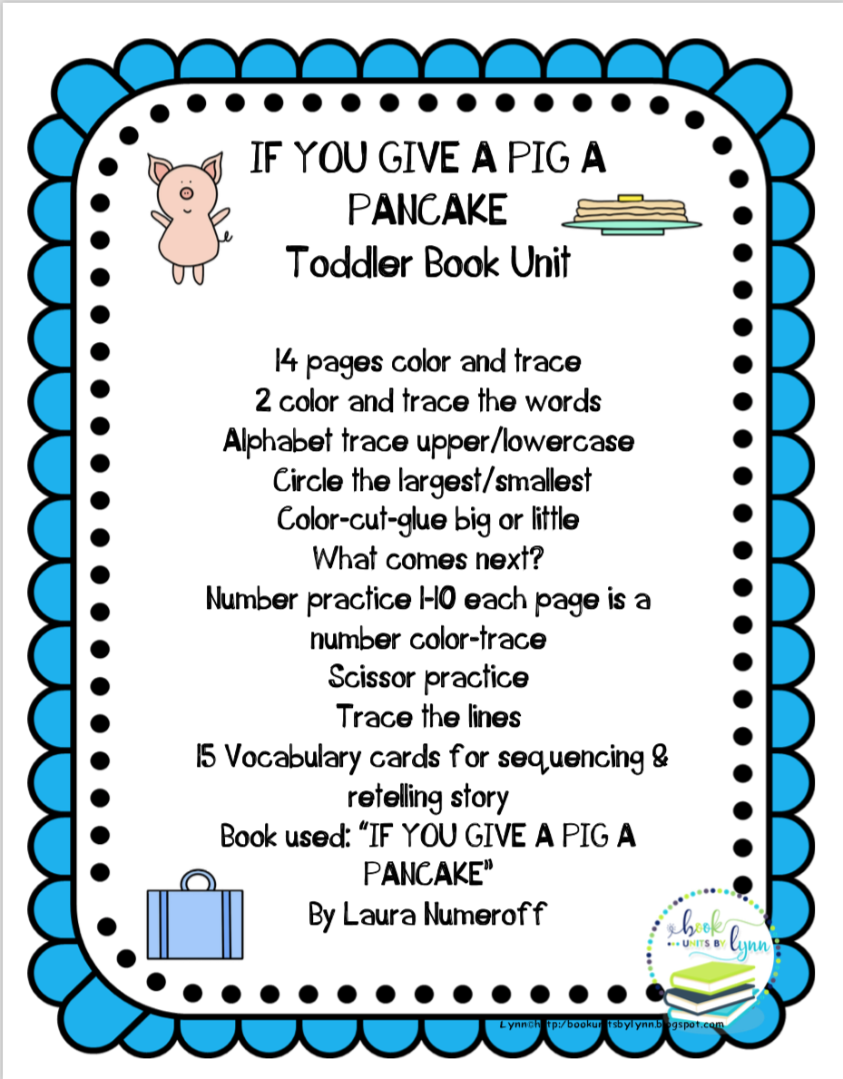 IF YOU GIVE A PIG A PANCAKE TODDLER BOOK UNIT ~ Book Units by Lynn