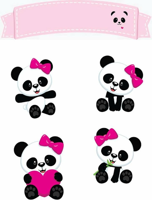 Panda Girl Bear Free Printable Cake Toppers. - Oh My Baby!