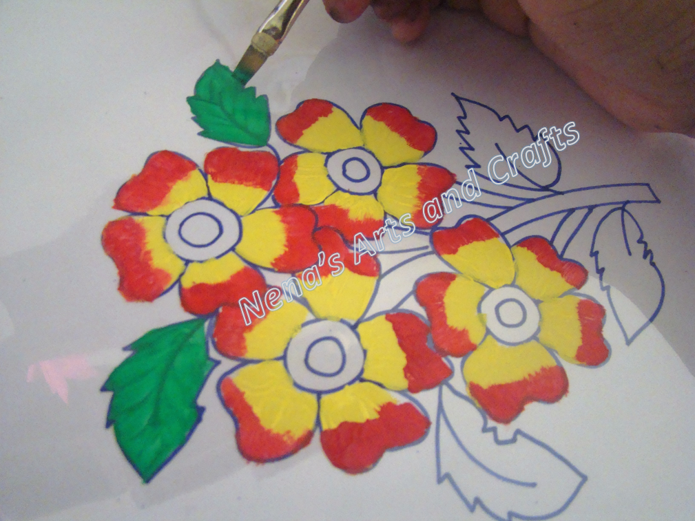 Nena's Arts and Crafts: Acrylic painting on OHP Sheet-DIY