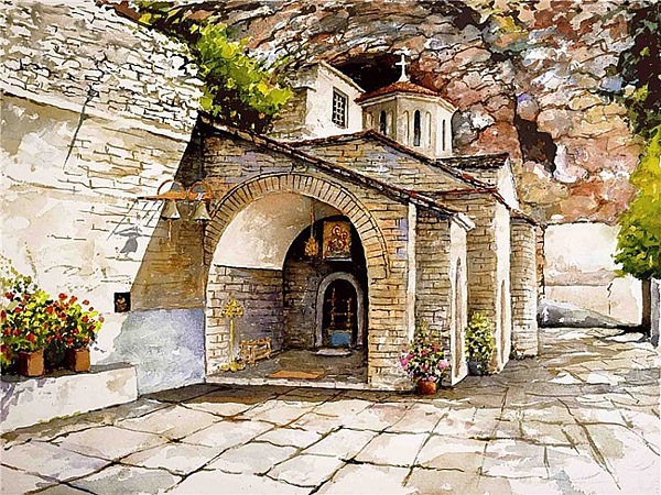 Standart: Watercolor paintings of Greece created by artist Pantelis ...