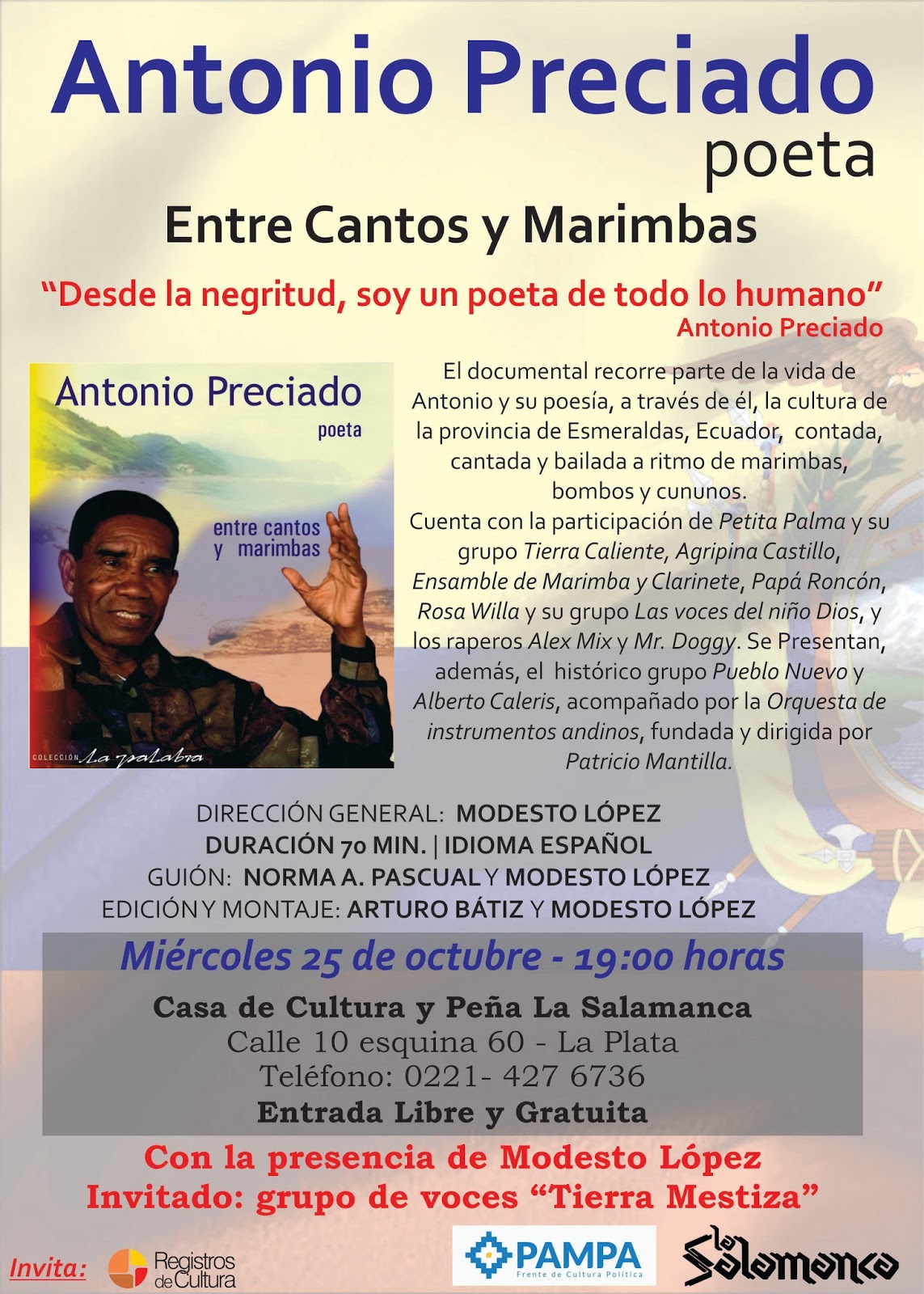 MADRE TIERRA: ANTONIO PRECIADO entre cantos y marimbas
