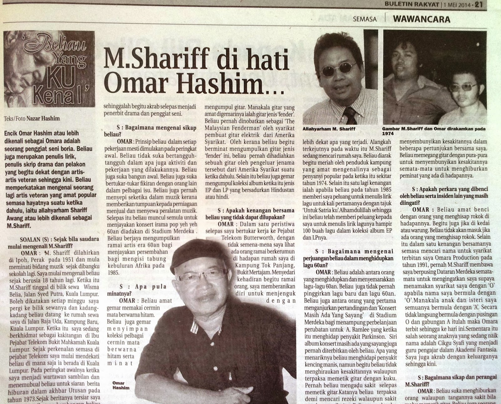 OMAR M. HASHIM (OMARA): M. SHARIFF DI HATI OMAR HASHIM dalam akhbar ...