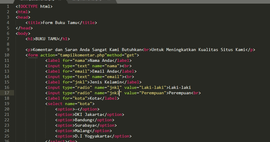 Belajar HTML simple: Cara Membuat Form "Buku Tamu" Dengan Script PHP