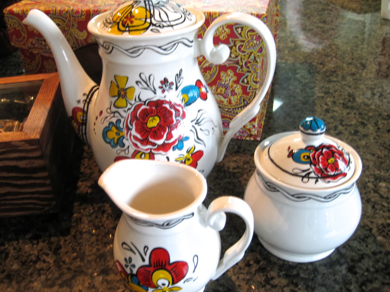 Hand Painted Folk Art Tea Pot