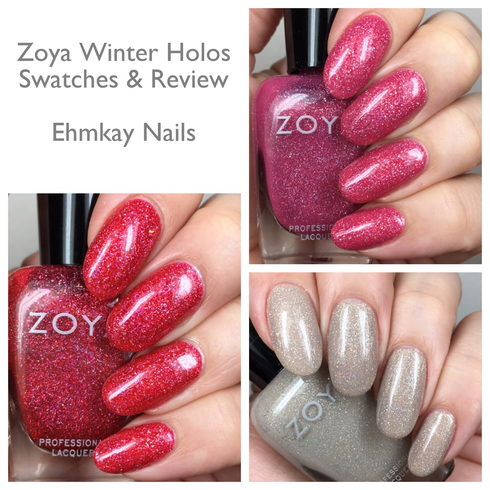 ehmkay nails: Zoya Winter Holo Trio, Swatches and Review