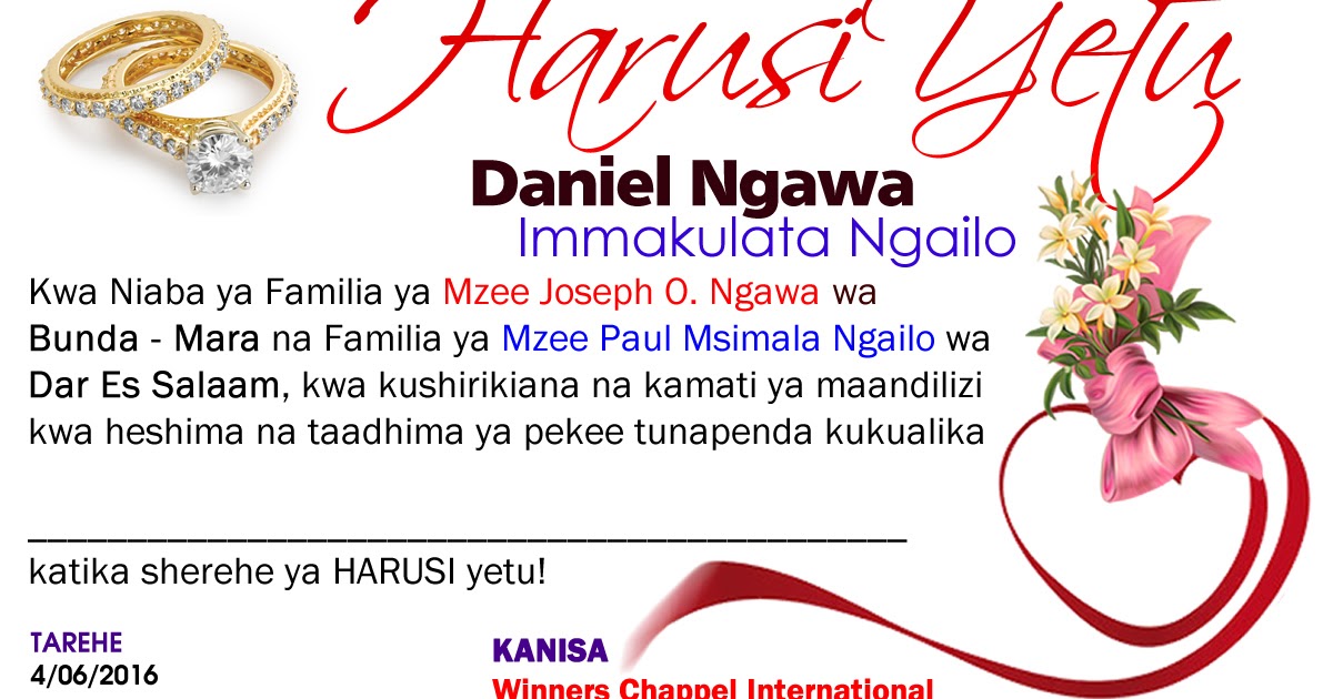 Kadi ya Mwaliko wa Harusi - Kicbjamii Design - Kicbjamii