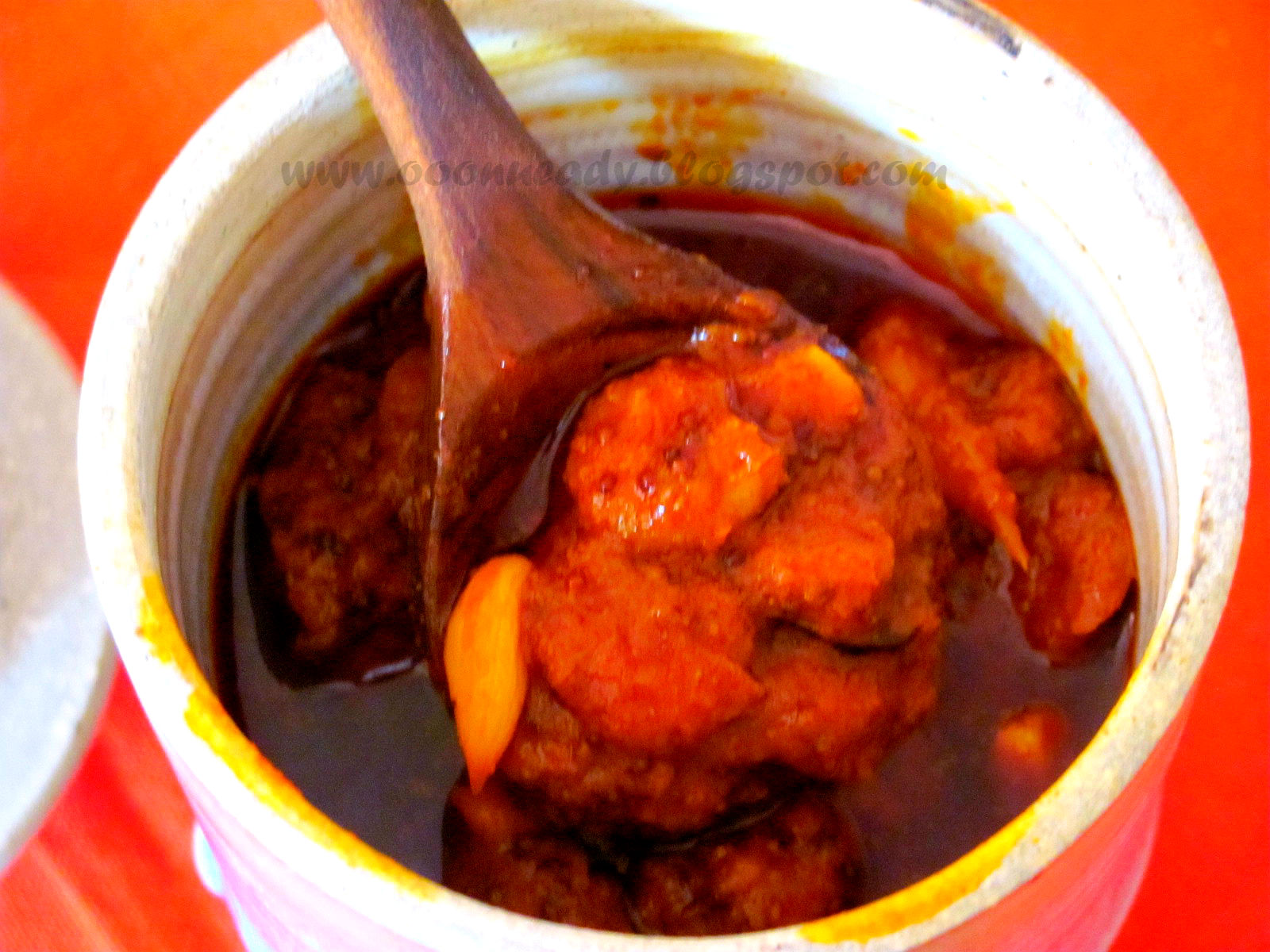 Oonu ready: Prawns pickle
