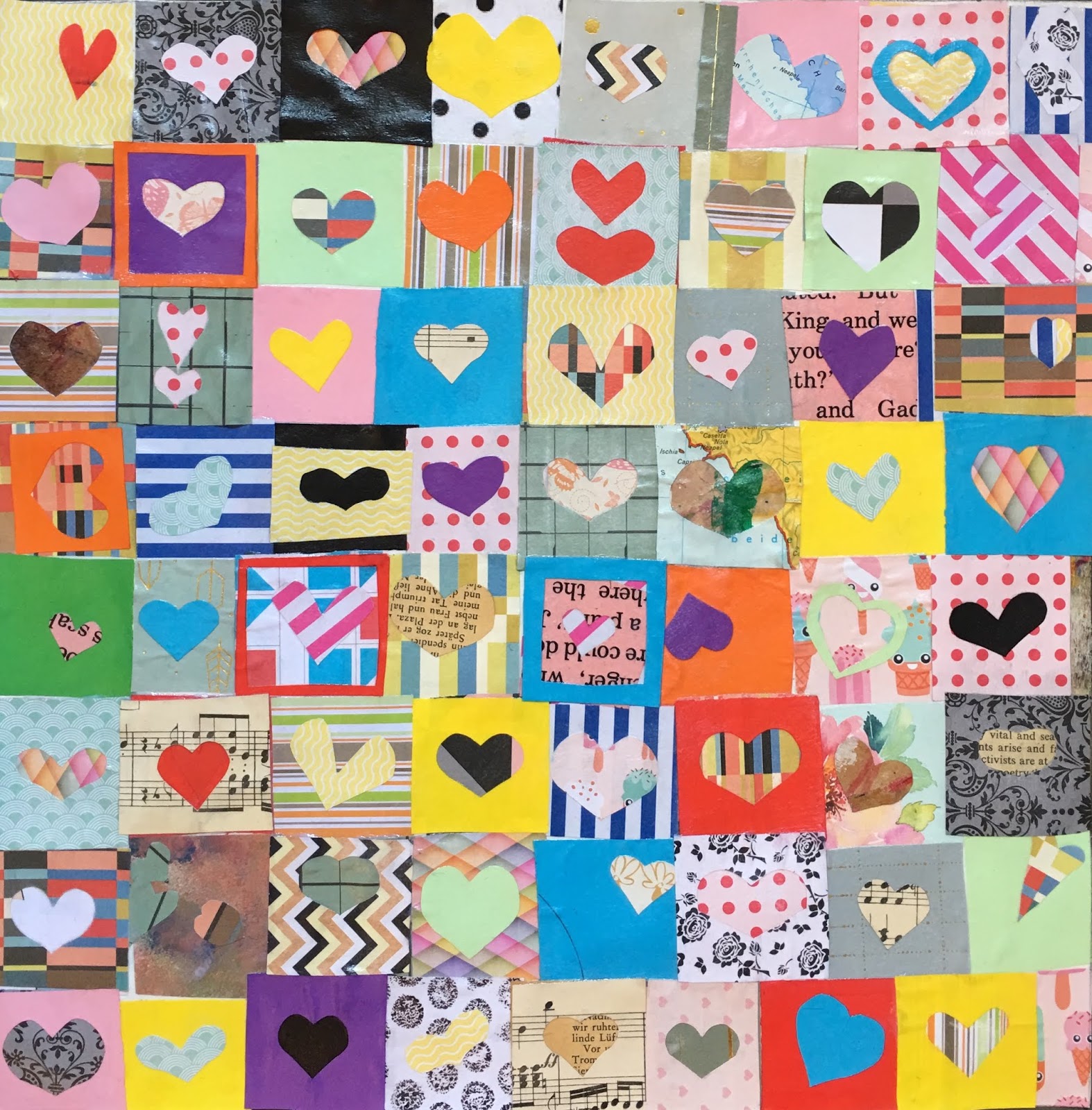 Art Room Britt: Elizabeth Rosen-Inspired Hearts Collage