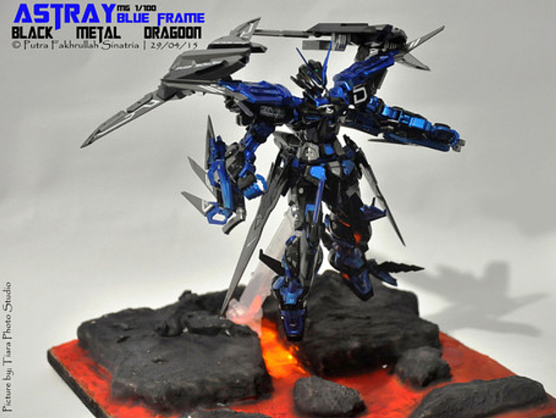 GUNDAM GUY: MG 1/100 Astray Blue Frame Black Metal Dragoon - Custom Build