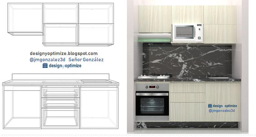 Diseño De Muebles Madera: Planos Para Fabricar Kitchenette Melamina