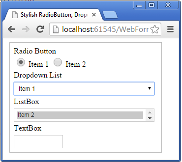 Stylish RadioButton, DropdownList, ListBox and TextBox Control In Asp ...
