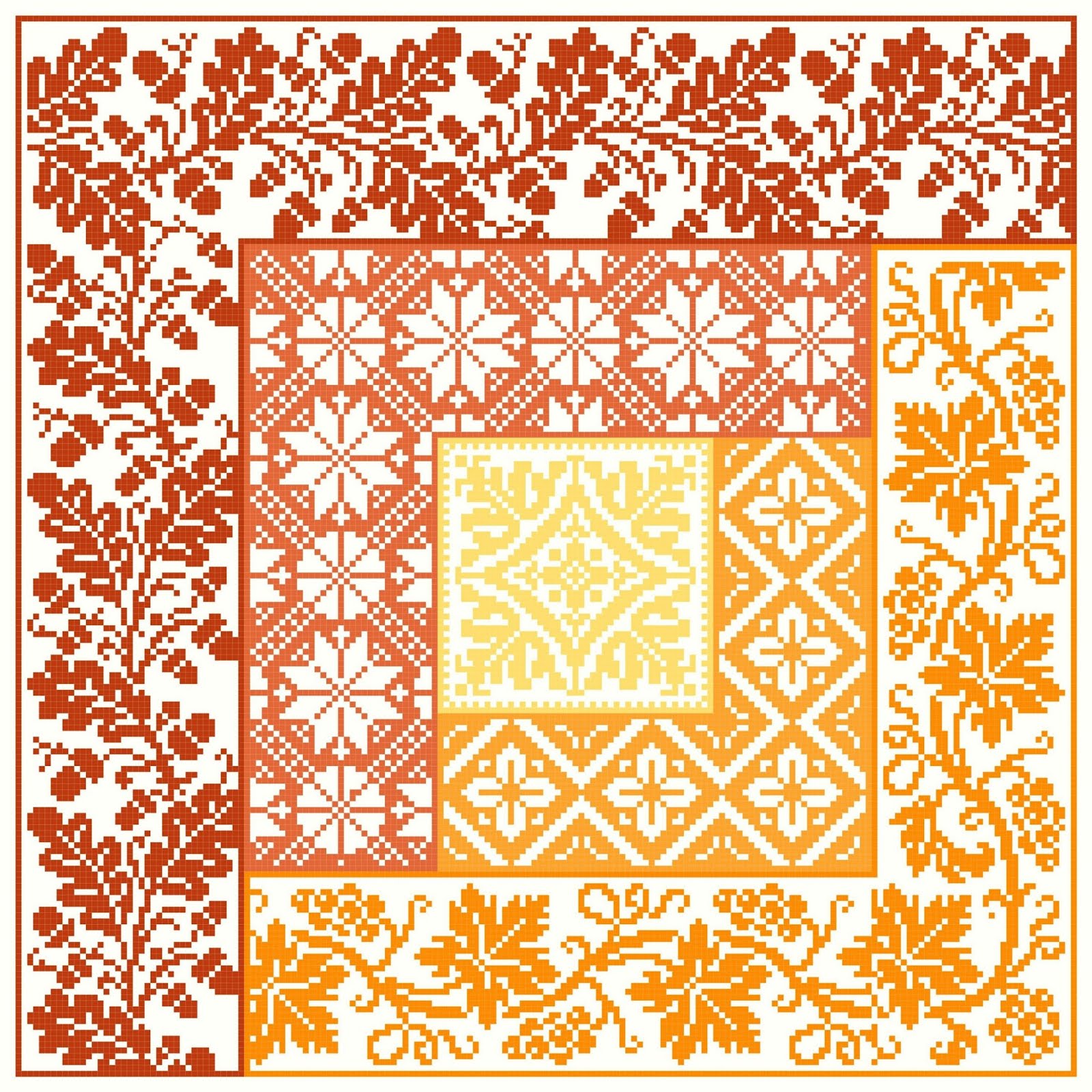 Gracewood Stitches: Log Cabin~Autumn, Progress & Colors