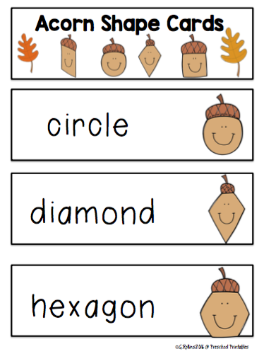Fall Shapes Beginning Letter Clip Cards ~ Preschool Printables