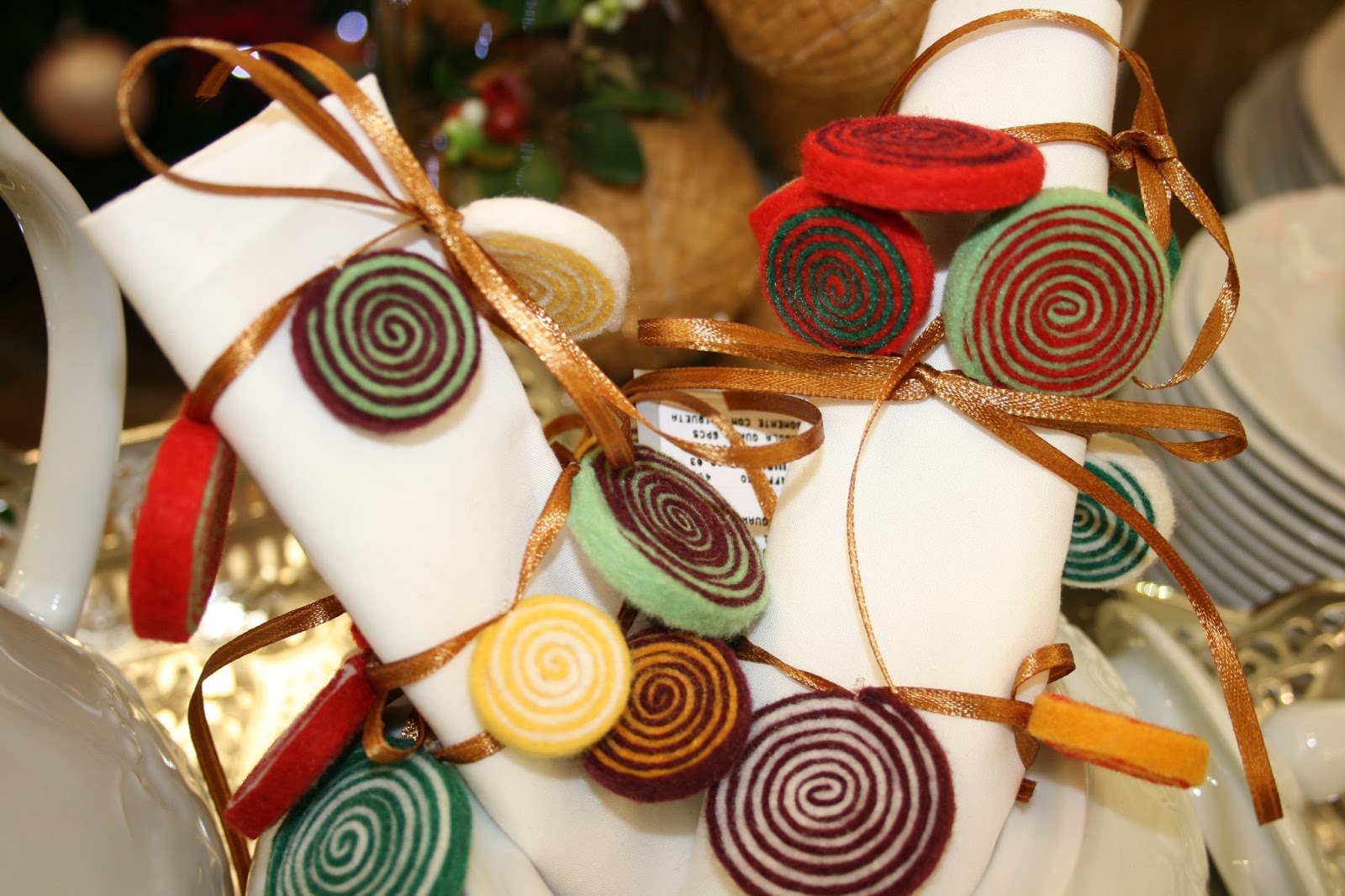 Encanto Decorações: Argolas de guardanapos para o natal.