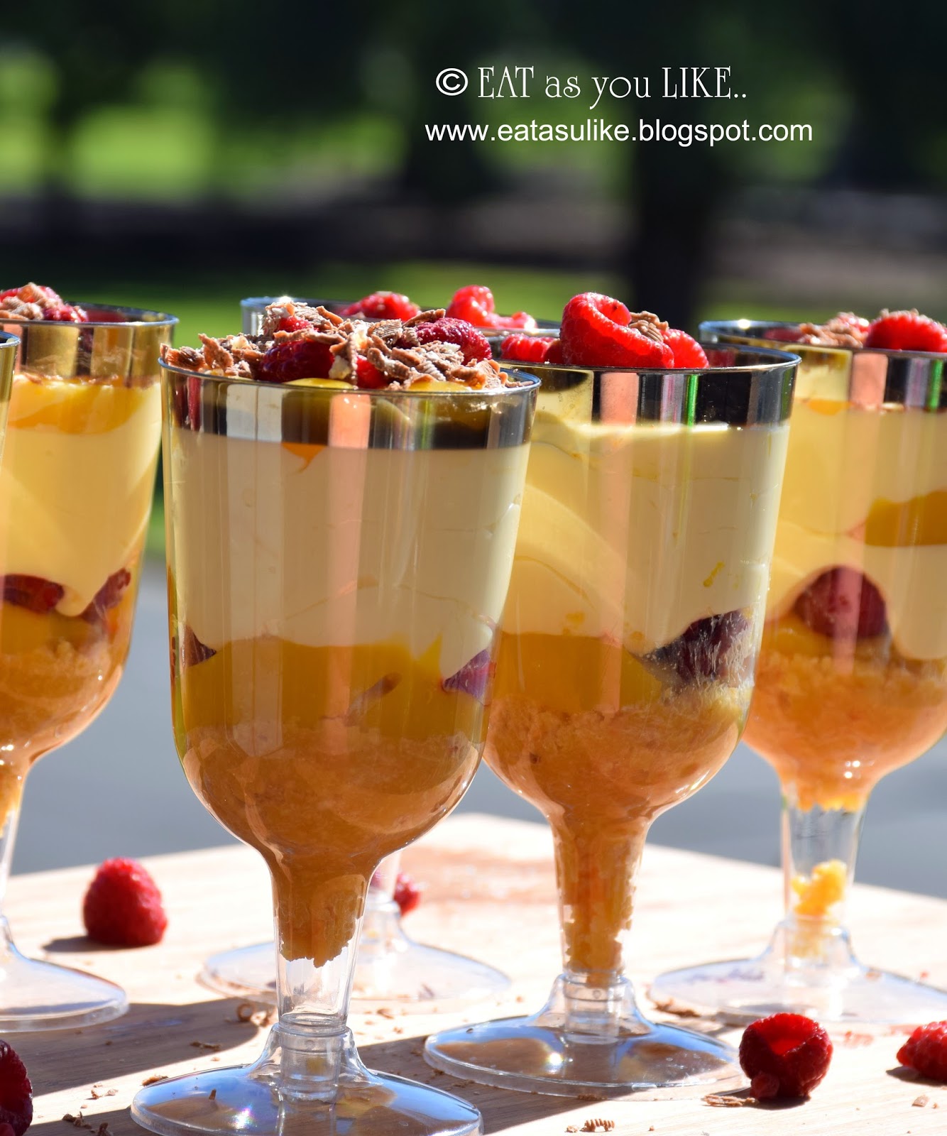 Eat as you Like: MANGO & RASPBERRY LAYERED CHEESECAKE IN A GLASS