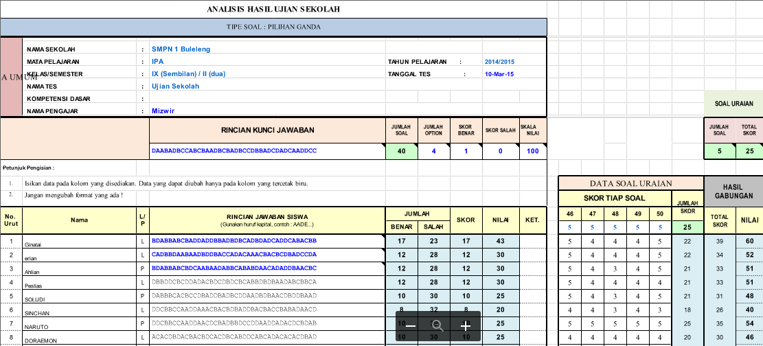 Aplikasi Tabungan Siswa Microsoft Excel | Contoh Format Guru
