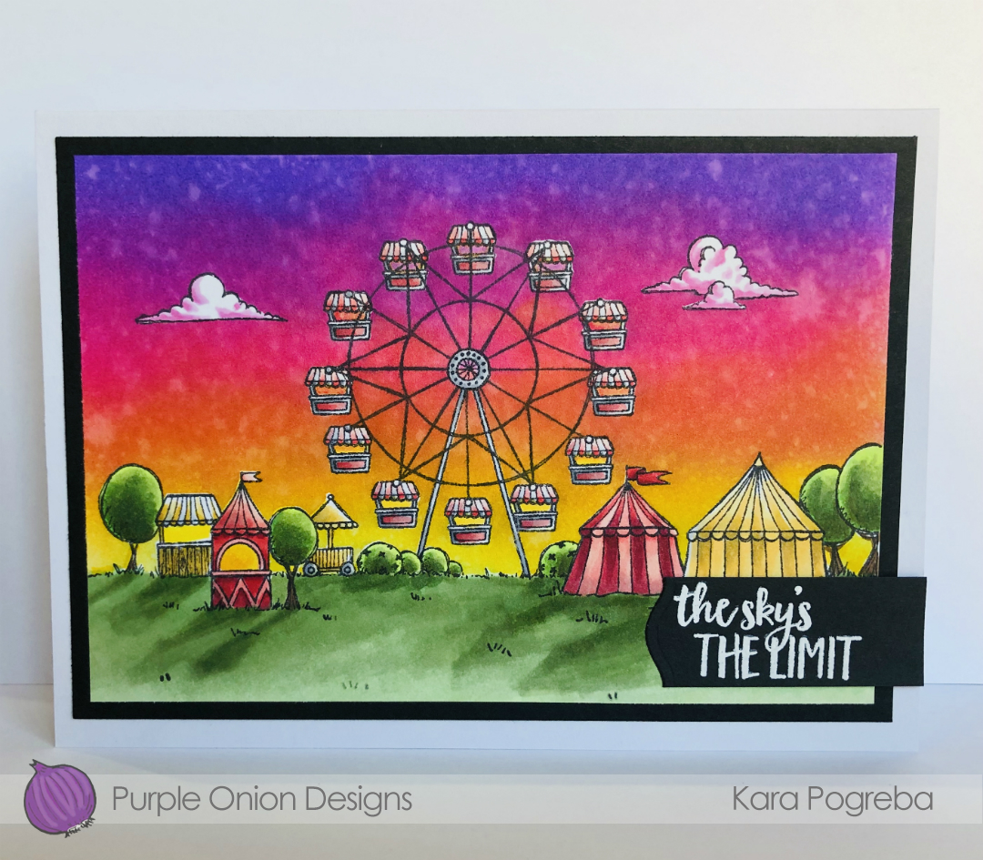 Kara Lynne's Card Designs: Ink Blended Sunset at the Fair - With Video