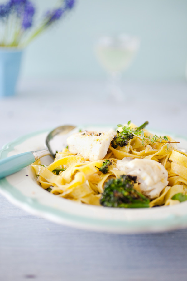 Girly Lunch: Home Made Linguini with Cod and Baby Broccoli and Plum ...
