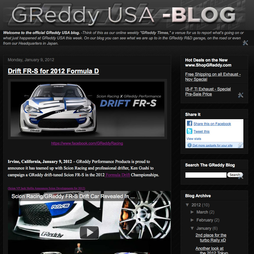 Welcome to the official GReddy USA blog: Stay Connected with GReddy