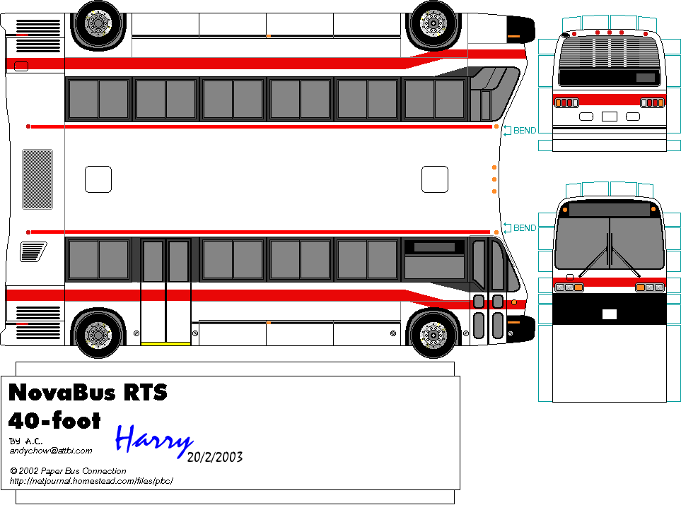 SP. Papel Modelismo: PaperBus NovaBus RTS 40 foot