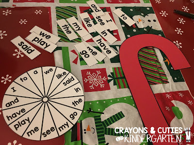 Crayons & Cuties In Kindergarten: Holiday Centers & Candy Cane Word Work!