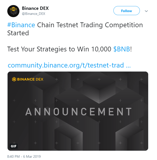 Binance Started Testnet Trading Competition On DEX Today - Bitcoinik