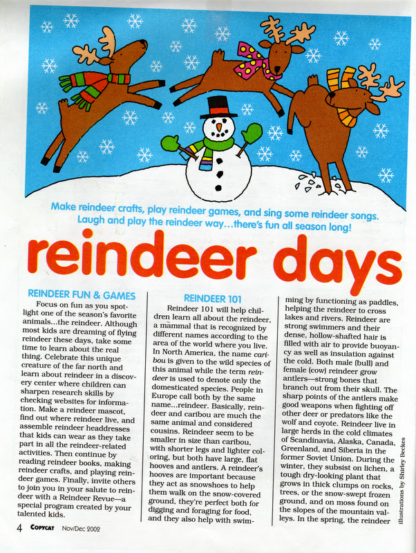 ELEMENTARY SCHOOL ENRICHMENT ACTIVITIES: REINDEER DAYS