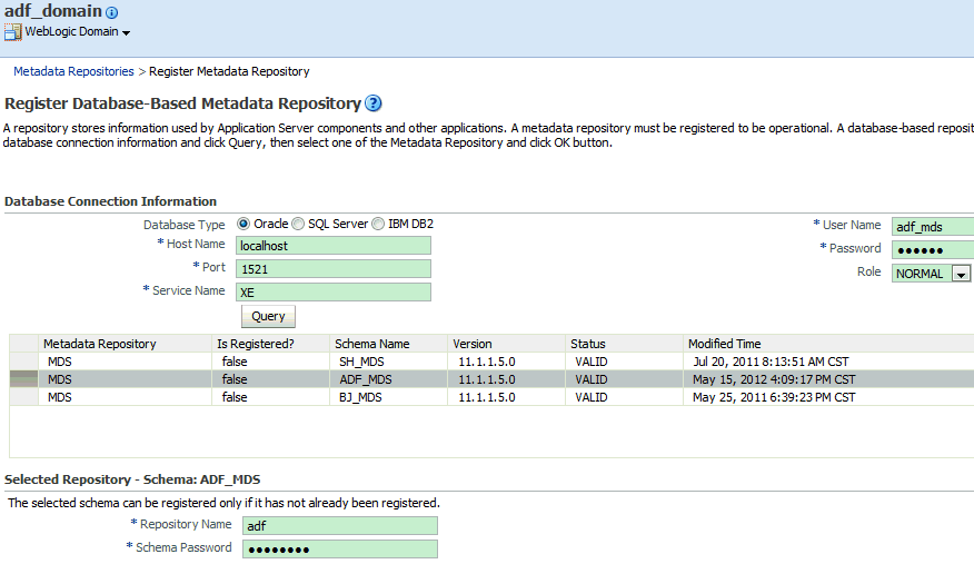 配置ADF MDS数据库存储-CSDN博客